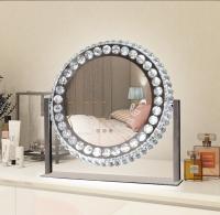 China Heart Crystal Vanity Mirror Led Magnifying Mirror ODM for sale
