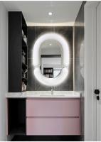 China Oval Bathroom Led Wall Full Length Mirror Hanging Vanity Tall Mirror for sale