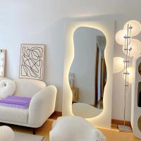 China Asymmetrical Backlit Tall Lighted Mirror Floor Length Custom for sale