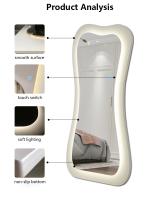 China Hollywood Standing Full Length Xl Floor Mirror With Led Light 71x32 for sale