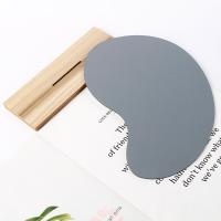 China Curvy Portable Lighted Makeup Mirror Wood Stand For Vanity for sale
