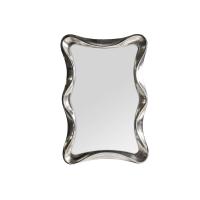 China Wave Shape Wall Mounted Makeup Mirror Magnifying Silver Bathroom for sale
