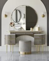 China Mirrored Makeup Vanity Desk Dressing Table Chair Set ODM for sale