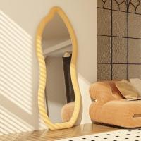 China Standing Wavy Oversized Arched Floor Mirror 71x32 Dressing Room for sale