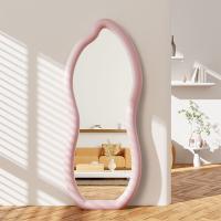 China Standing Wavy Oversized Arched Floor Mirror 71x32 Dressing Room for sale