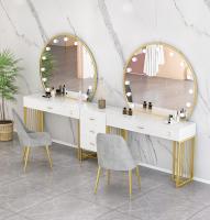 China Nordic Standing Hollywood Mirror And Desk Dressing Table With Drawers for sale