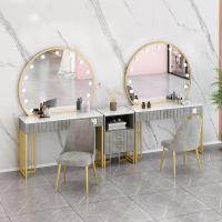 China Nordic Standing Hollywood Mirror And Desk Dressing Table With Drawers for sale