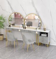 China Nordic Standing Hollywood Mirror And Desk Dressing Table With Drawers for sale