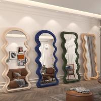 China Vertical Large Wavy Floor Length Mirror Full Length 70 Inch for sale