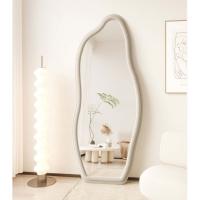 China Makeup Flannelette Full Length Floor Mirror Curved Irregular Shape for sale