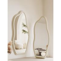 China Makeup Flannelette Full Length Floor Mirror Curved Irregular Shape for sale