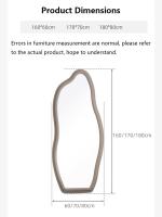 China Makeup Flannelette Full Length Floor Mirror Curved Irregular Shape for sale