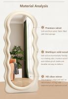 China Velvet MDF Arched Standing Mirror Oversized Full Length Oem for sale