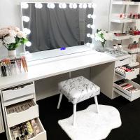 China Customized Hollywood Dressing Table Mirrored Desk For Bedroom for sale