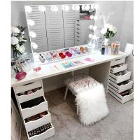 China Customized Hollywood Dressing Table Mirrored Desk For Bedroom for sale