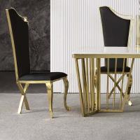 China Customized Onyx Marble Dining Table Marble Stone Steel Frame Office Chair for sale