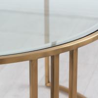 China Round Glass Top Center Tables with Storage Perfect Addition to Living Room Furniture for sale