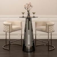 China Modern Mirrored Circle Glass Coffee Table For Contemporary Living Room 64x64 for sale