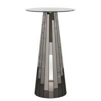 China Modern Mirrored Circle Glass Coffee Table For Contemporary Living Room 64x64 for sale