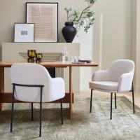 China Stainless Steel Frame Boucle Dining Chairs Velvet Contemporary Dinette Sets for sale