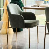 China Stainless Steel Frame Boucle Dining Chairs Velvet Contemporary Dinette Sets for sale