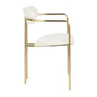 China Contemporary Round Dinette Sets Velvet Upholstered Arm chair For Home for sale