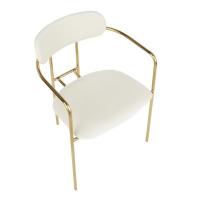 China Contemporary Round Dinette Sets Velvet Upholstered Arm chair For Home for sale