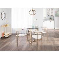 China Contemporary Round Dinette Sets Velvet Upholstered Arm chair For Home for sale