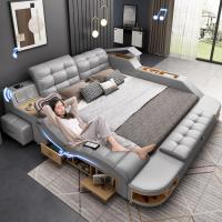 China ISO9001 King Queen Size Platform Bed Frame Multifunctional Bedroom Furniture for sale