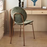 China Turquoise Velvet Chairs Dining Round Dinette Sets With Gold Steel Legs for sale