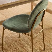 China Turquoise Velvet Chairs Dining Round Dinette Sets With Gold Steel Legs for sale