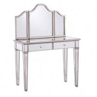 China Wooden Compact Dressing Table Corner Vanity Set Assembled for sale