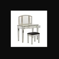 China Wooden Compact Dressing Table Corner Vanity Set Assembled for sale
