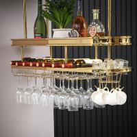 China Acrylic Bar Gold Wine Holder Glasses Racks Storage Stainless Steel frame for sale
