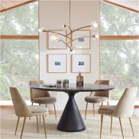 China Marble Top Steel Gold Pedestal Tables For Coffee Living Room for sale