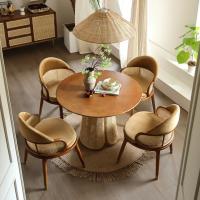 China Wicker Rattan Dining Table And Chairs Sets Modern Solid Wood for sale