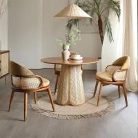 China Wicker Rattan Dining Table And Chairs Sets Modern Solid Wood for sale