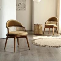 China Wicker Rattan Dining Table And Chairs Sets Modern Solid Wood for sale