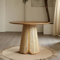 China Wicker Rattan Dining Table And Chairs Sets Modern Solid Wood for sale