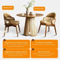 China Wicker Rattan Dining Table And Chairs Sets Modern Solid Wood for sale