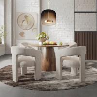 China Modern 6 Person Round Dining Room Sets With Wooden Chairs for sale