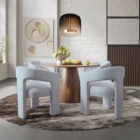 China Modern 6 Person Round Dining Room Sets With Wooden Chairs for sale