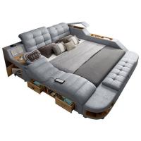China Leather Luxury Bedroom Sets Tufted Upholstered Bed Modern Design for sale