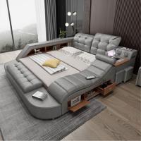 China Leather Luxury Bedroom Sets Tufted Upholstered Bed Modern Design for sale