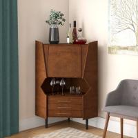 China Commercial Wooden Corner Liquor Cabinet Counter For Alcohol Wine Display for sale