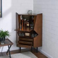 China Commercial Wooden Corner Liquor Cabinet Counter For Alcohol Wine Display for sale