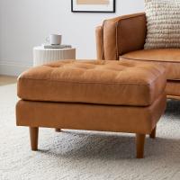 China Modern Velvet Arm Leather Chaise Lounge Chair With Ottoman Stool for sale