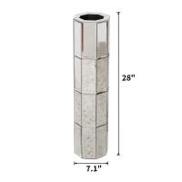 China Tall Mirrored Furniture Cylinder Crystal Crushed Diamond Floor Vase for sale