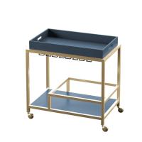 China Brass Wine Drink Bar Cart Restaurant Serving Trolley Customized for sale