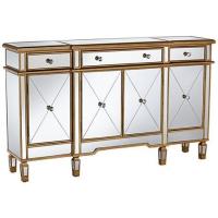 China Living Room Cabinet Modern 4 Drawers 4 Doors Buffet Cabinet Table with Mirrored Finish for sale